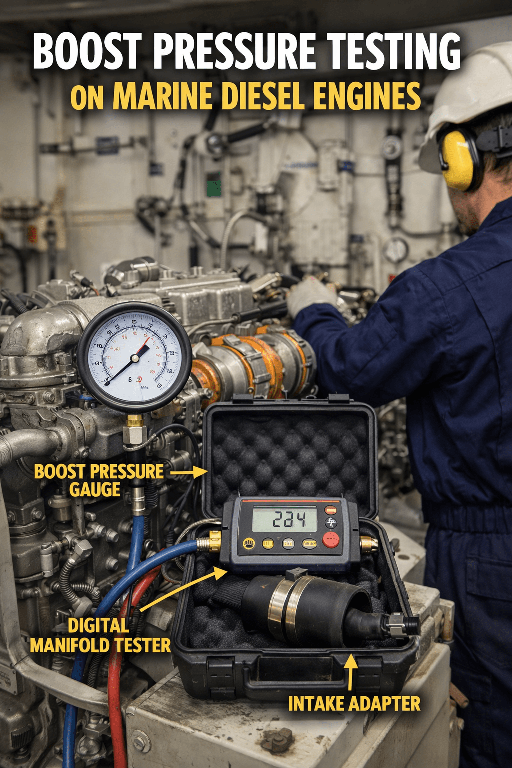 Boost Pressure Testing on Marine Diesel Engines