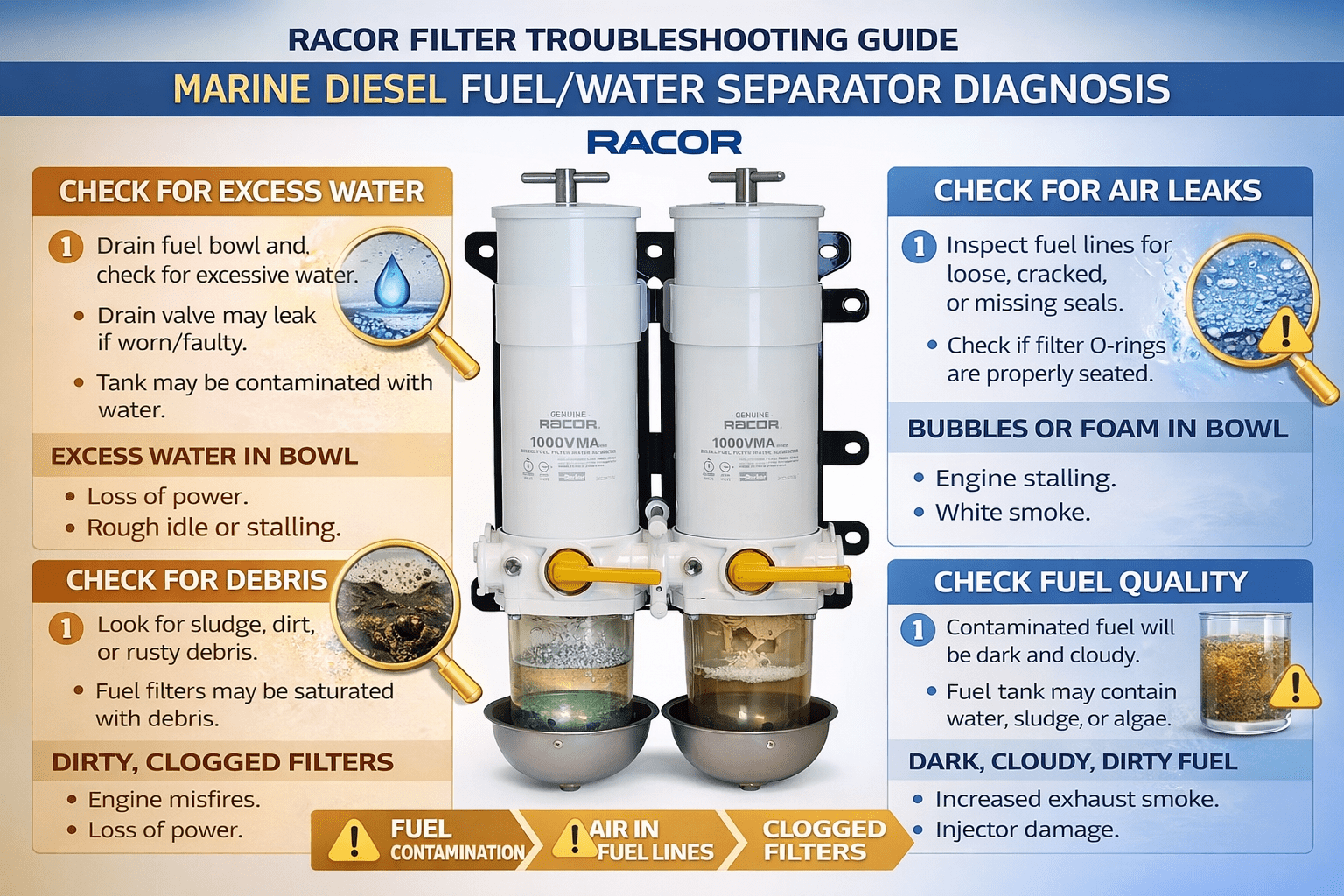 Racor filter troubleshooting guide