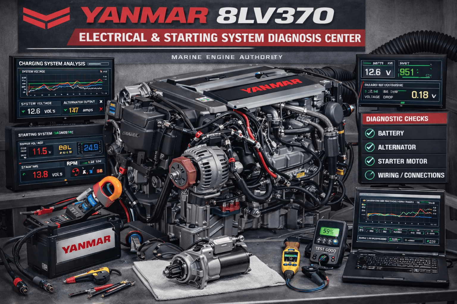 Yanmar 8LV370 Marine Diesel Electrical & Starting System Problems